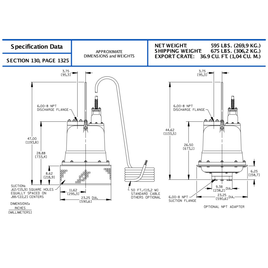 Sub Pump 6"x6" S6C1-E35 460/3 | Walter S. Pratt & Sons, Inc
